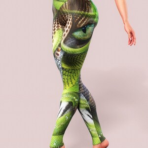 Wildlife Leggings Exercise Snake Skin Workout Tights Tiger Eye Leopard ...