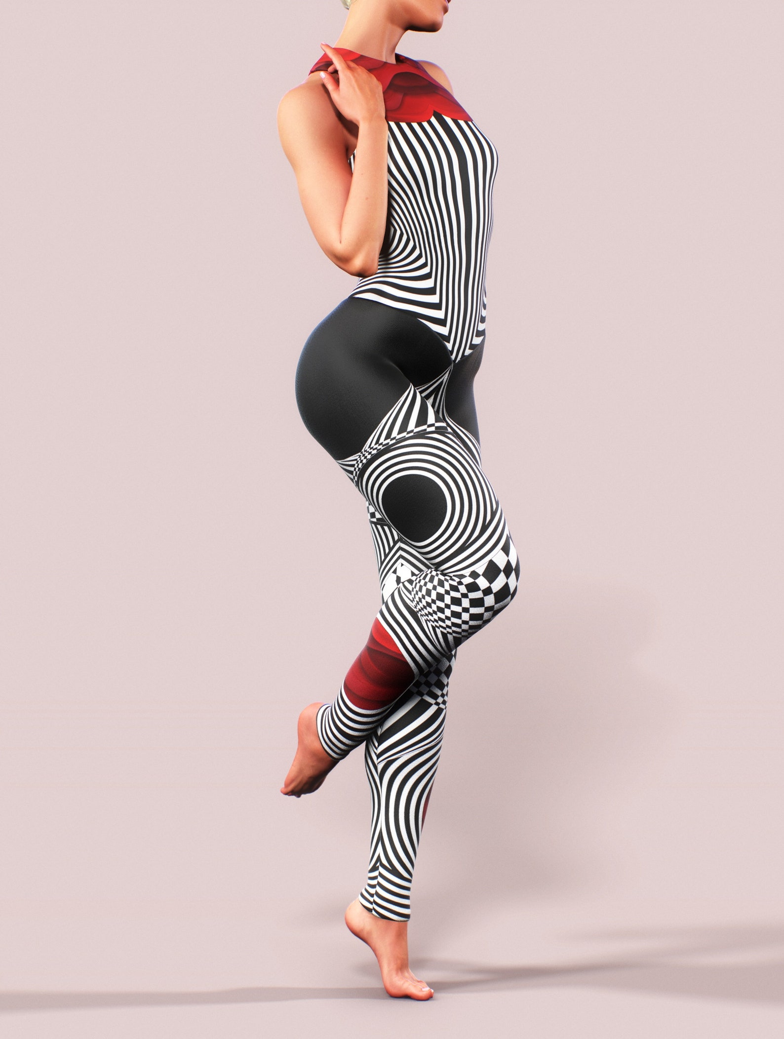 Op Art Clothing Optical Illusion Bodysuit Exercise Jumpsuit | Etsy