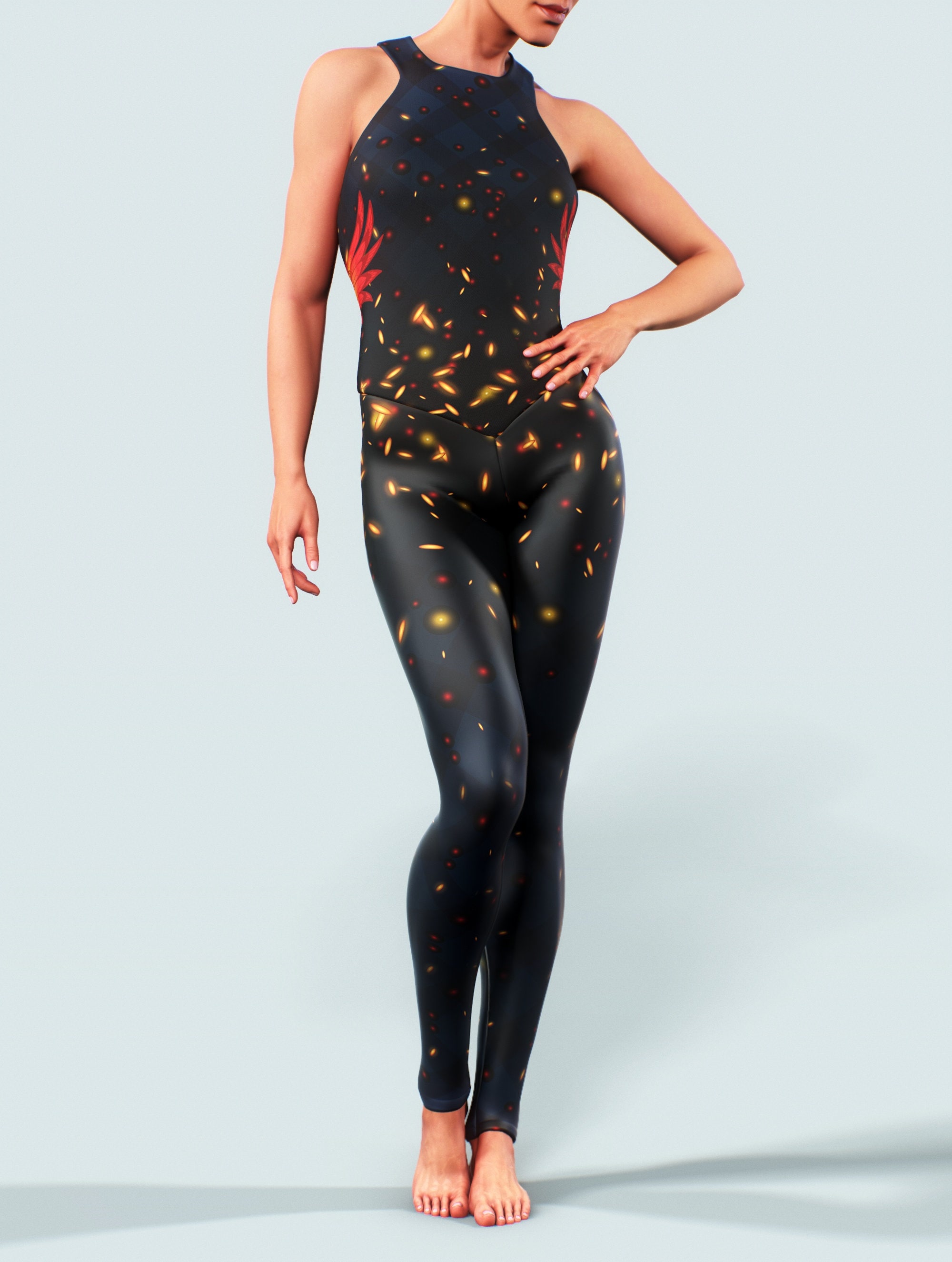 Fire Bodysuit Unitard Demon Evil Catsuit Festival Clothing - Etsy Australia