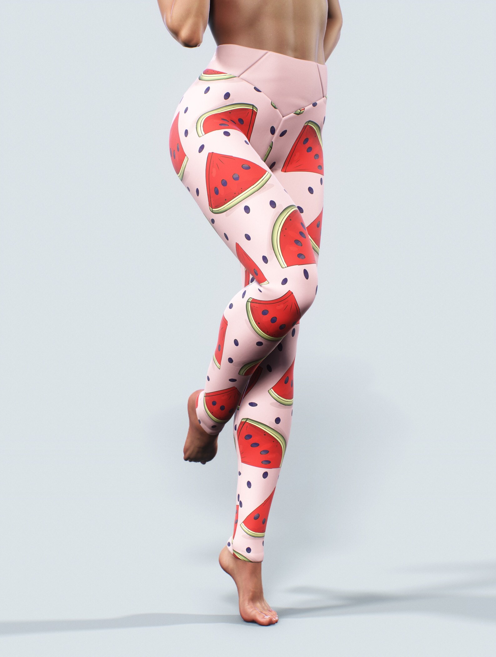 Watermelon Summer Leggings Pink Fresh Printed Yoga Pants - Etsy