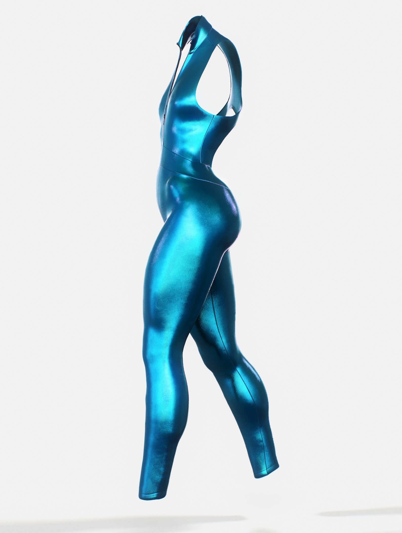 Blue Festive Costume Women Shiny Look Unitard Festival - Etsy