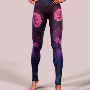 Octopus Leggings Purple Sea Shaping Yoga Pants Body Sculpting Women ...
