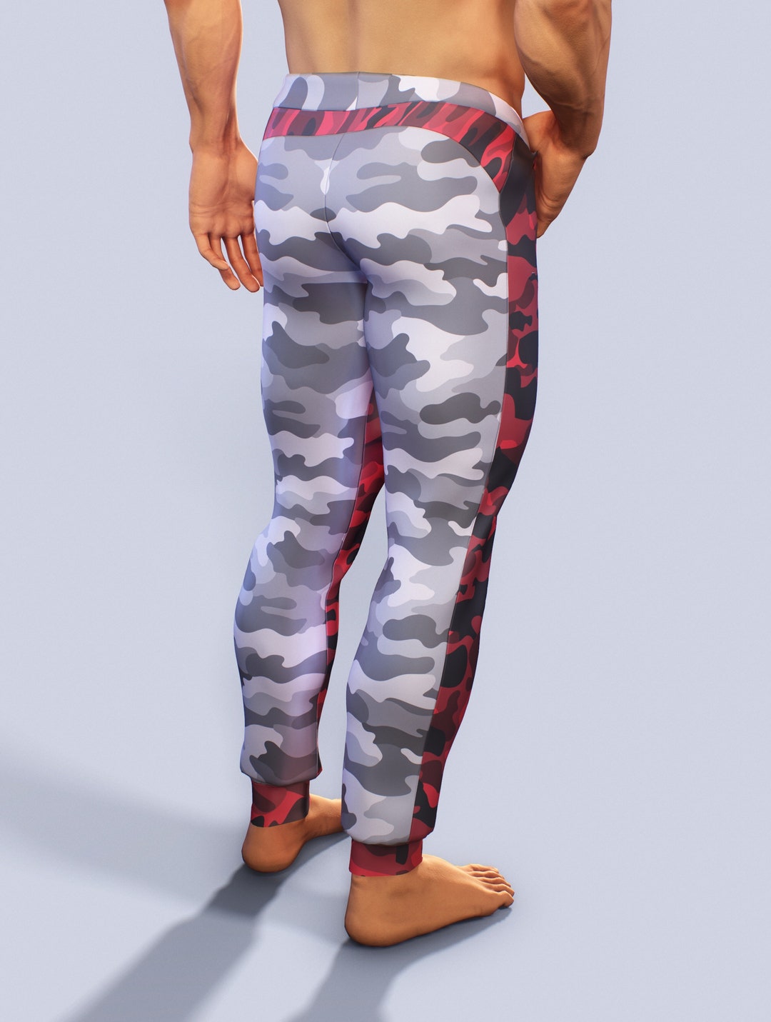 White & Red Camo Tracksuit | Military Relaxed Fit Track Pants Unisex ...