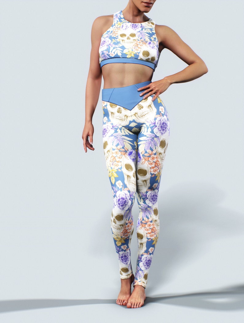 Skeleton Skull Leggings Stretching Activewear Women - Etsy