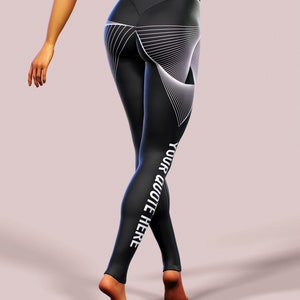 Personalised Valentine's Gift Women Leggings Font Text Name Quote ...