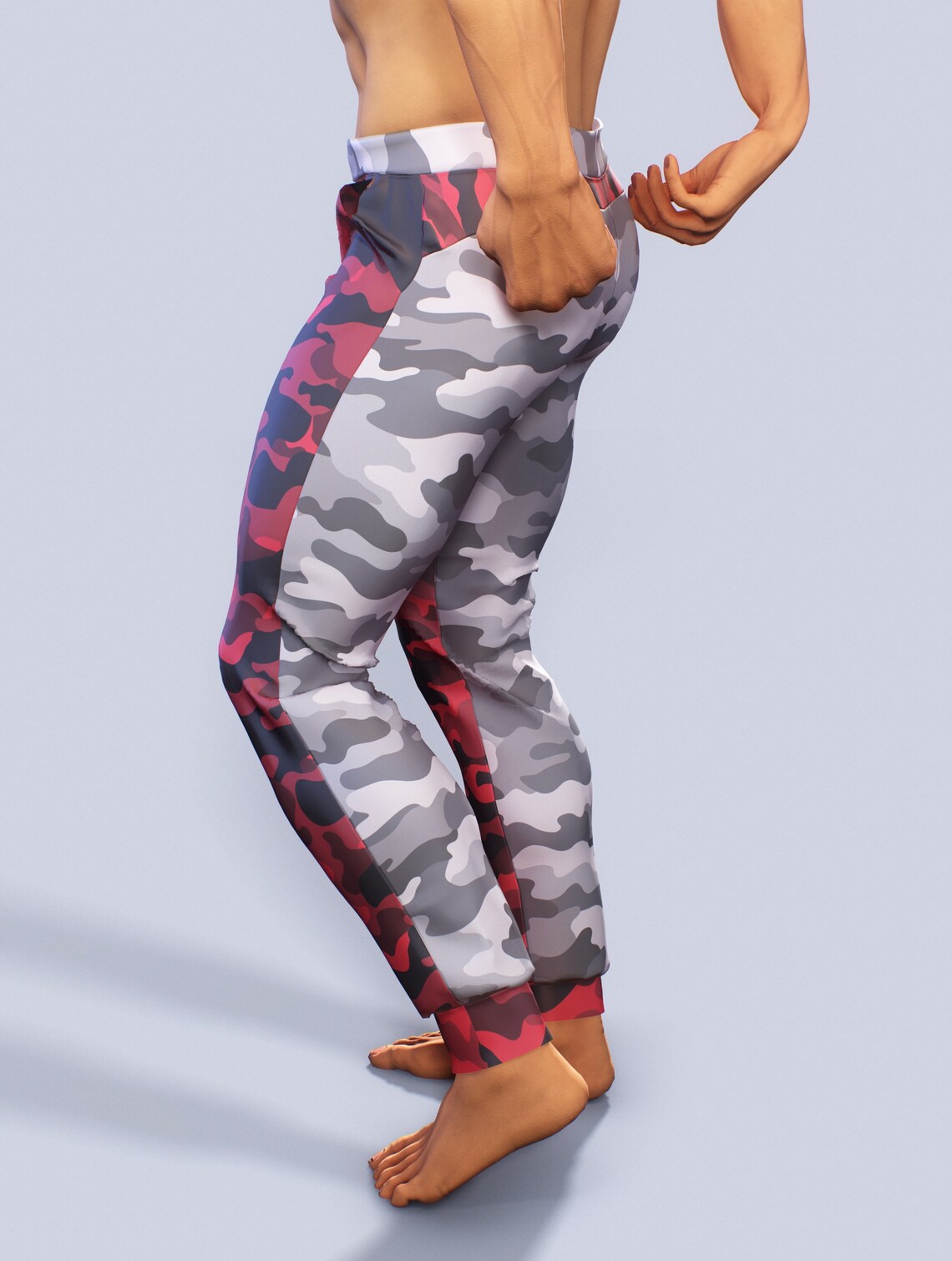 White & Red Camo Tracksuit Military Relaxed Fit Track Pants - Etsy
