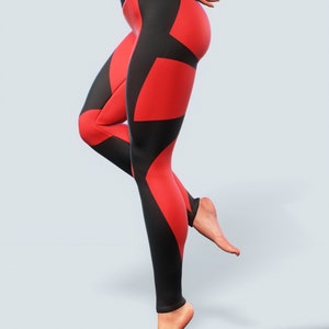 Red-black Shaping Leggings | Sculpting Yoga Pants Compression Tights ...