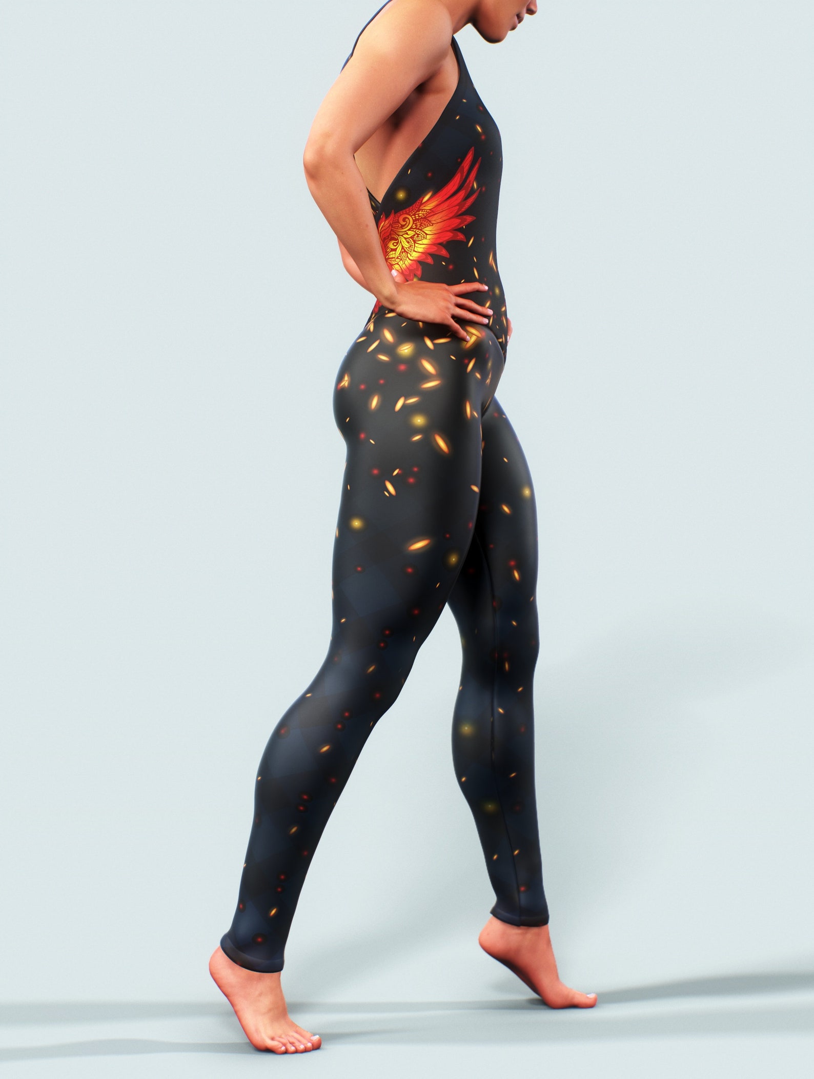 Fire Bodysuit Unitard Demon Evil Catsuit Festival Clothing | Etsy