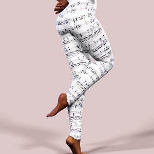 Classical Music Notes Leggings Beethoven Sonate Note Signs Printed ...