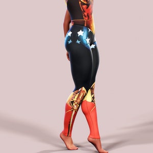 Superhero Woman Bodysuit Cosplay Costume Comics Catsuit Workout Gym ...