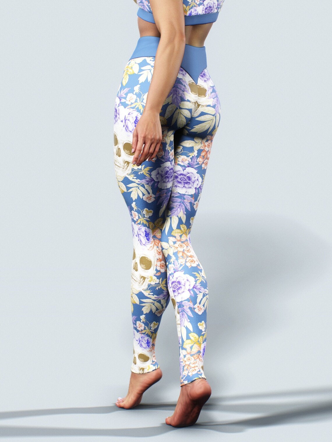 Skeleton Skull Leggings Stretching Activewear Women | Etsy