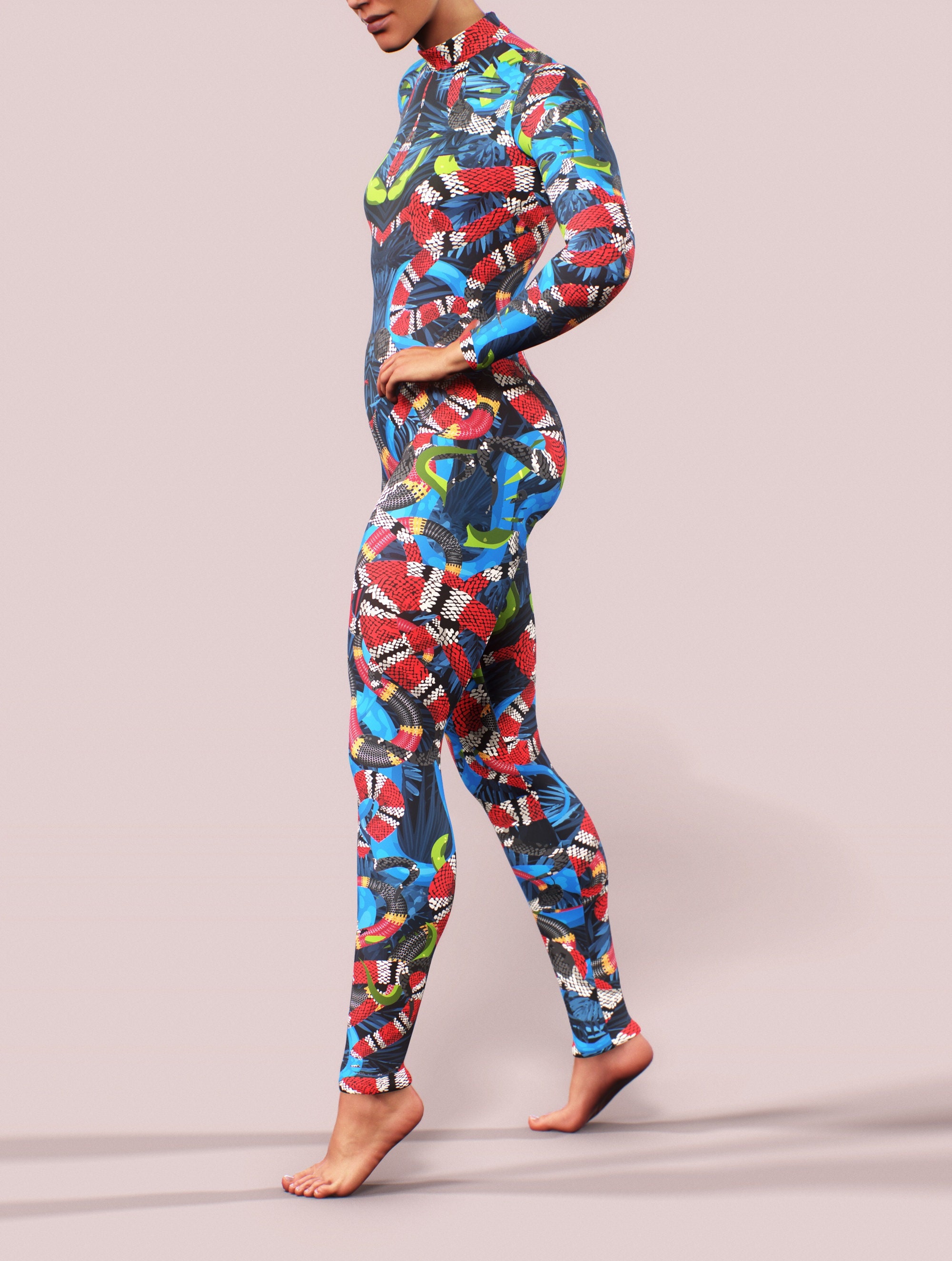 Snakes Workout Clothing Gym Bodysuit Reptile Catsuit Unitard - Etsy