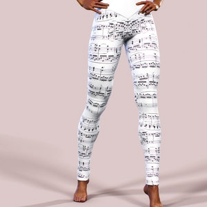 Classical Music Notes Leggings Beethoven Sonate Note Signs Printed ...