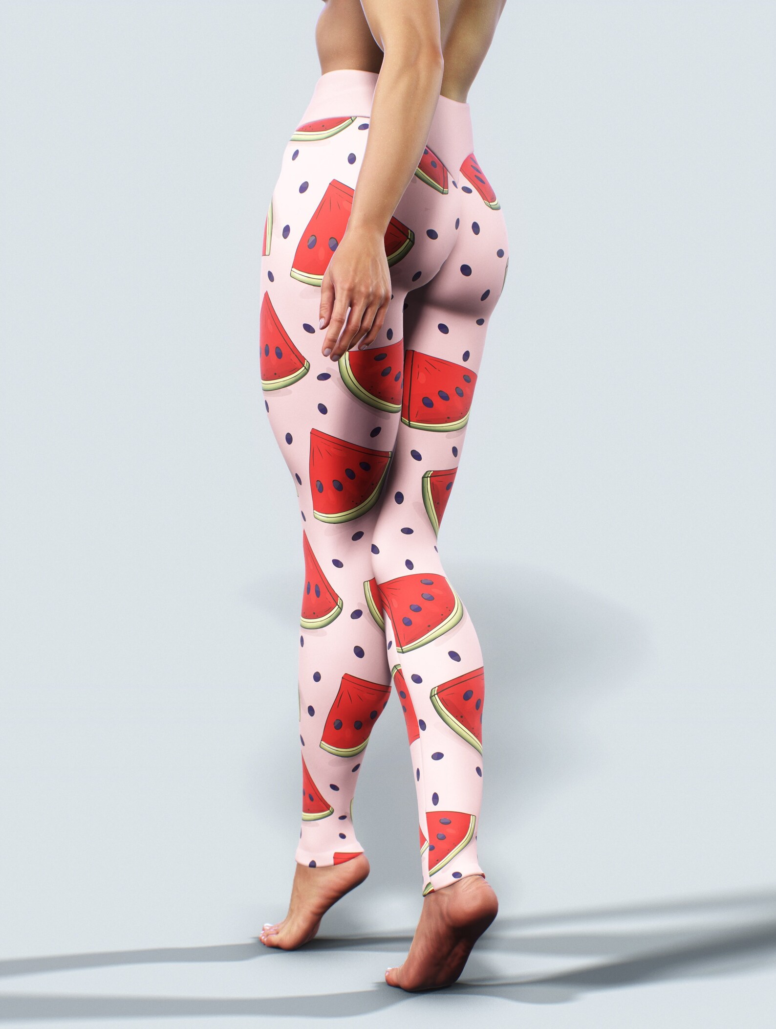 Watermelon Summer Leggings Pink Fresh Printed Yoga Pants - Etsy