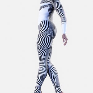 Op-art Full Bodysuit | Illusion Magic Activewear Women Sportswear Black ...