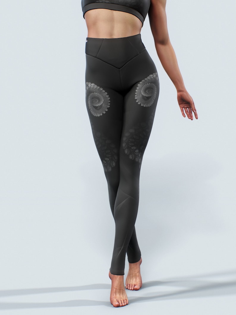 Black & White Octopus Yoga Pants Activewear Women Leggings | Etsy