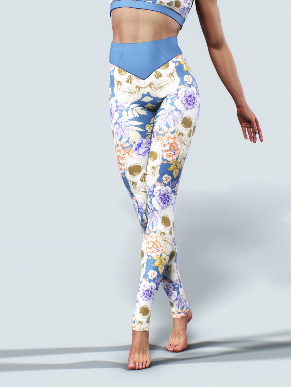 Skeleton Skull Leggings Stretching Activewear Women | Etsy