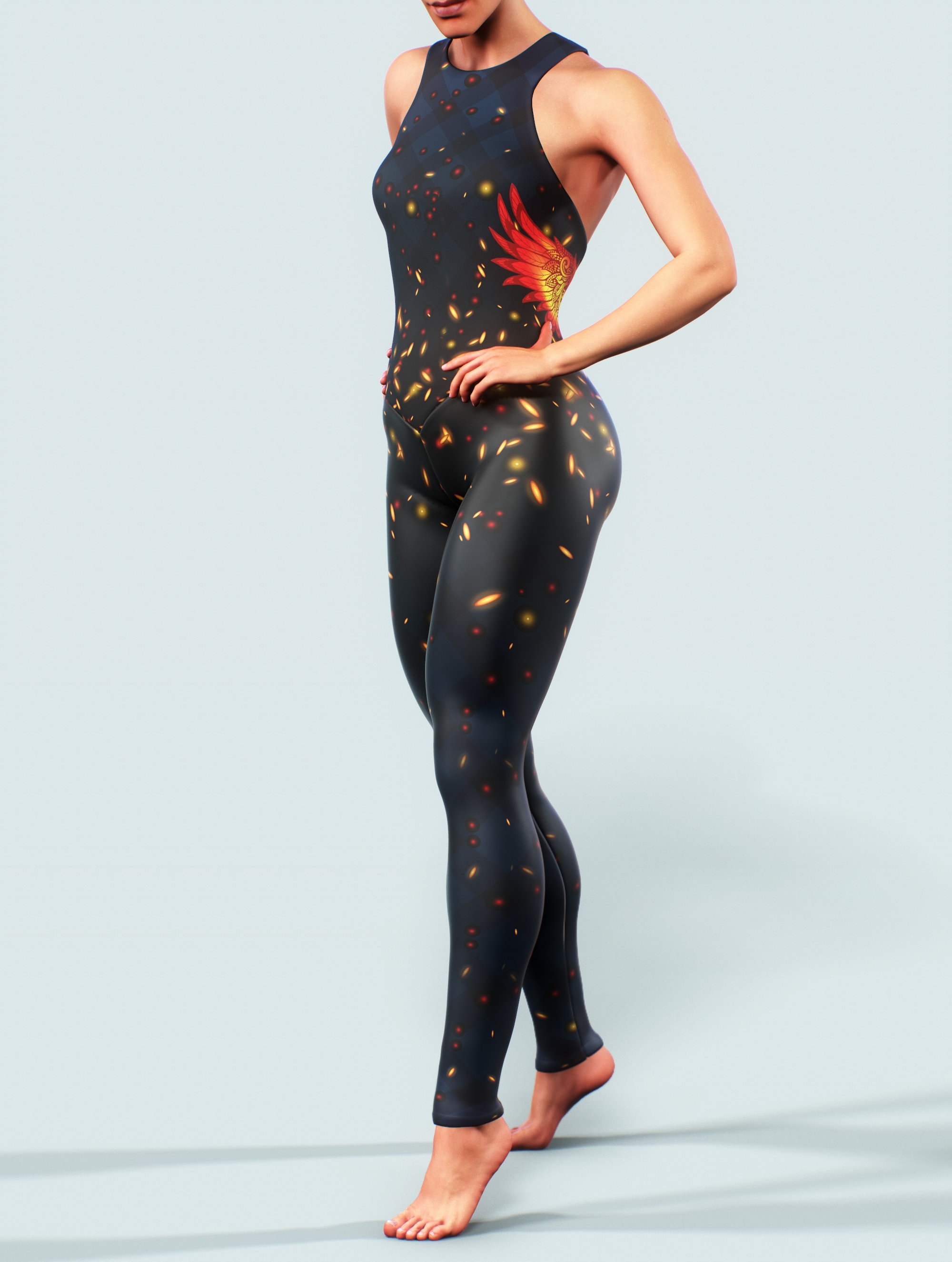 Fire Bodysuit Unitard Demon Evil Catsuit Festival Clothing | Etsy UK