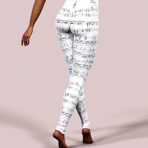 Classical Music Notes Leggings Beethoven Sonate Note Signs Printed ...