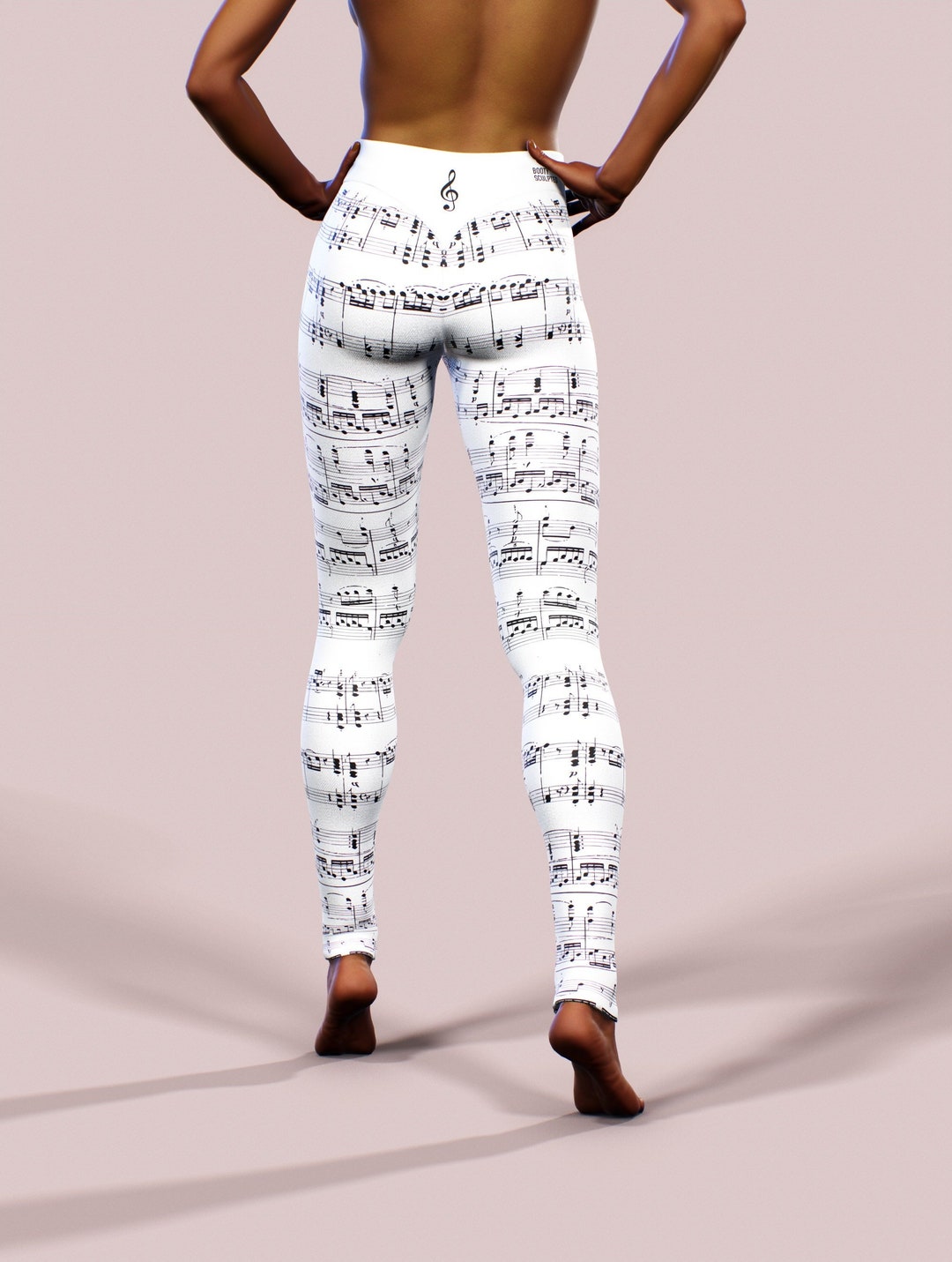 Classical Music Notes Leggings Beethoven Sonate Note Signs Printed ...