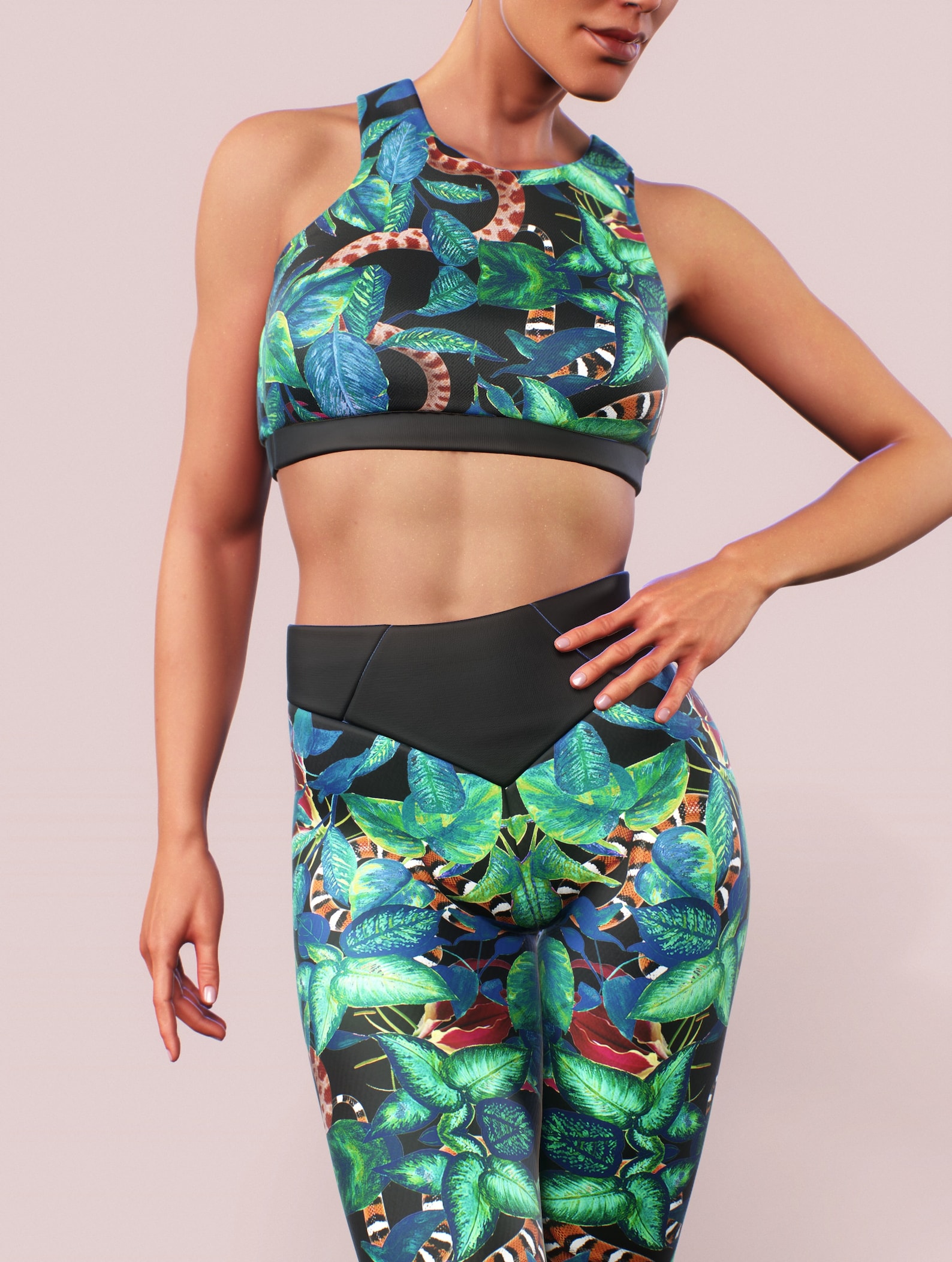 Tropical Sports Bra Printed Jungle Clothing Women Sportswear | Etsy