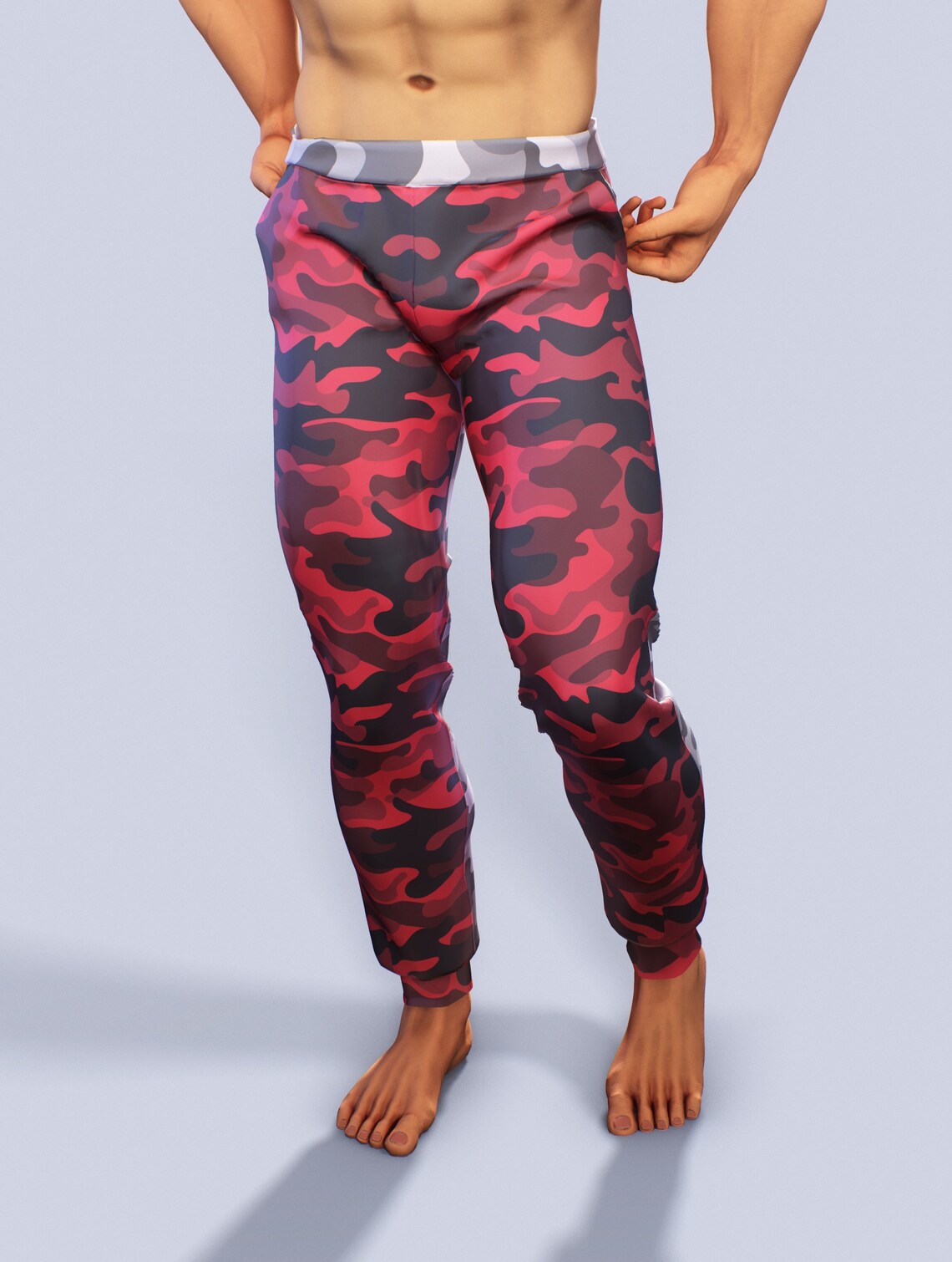 White & Red Camo Tracksuit Military Relaxed Fit Track Pants - Etsy