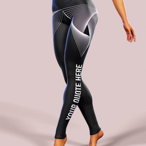 Personalised Valentine's Gift Women Leggings Font Text Name Quote ...