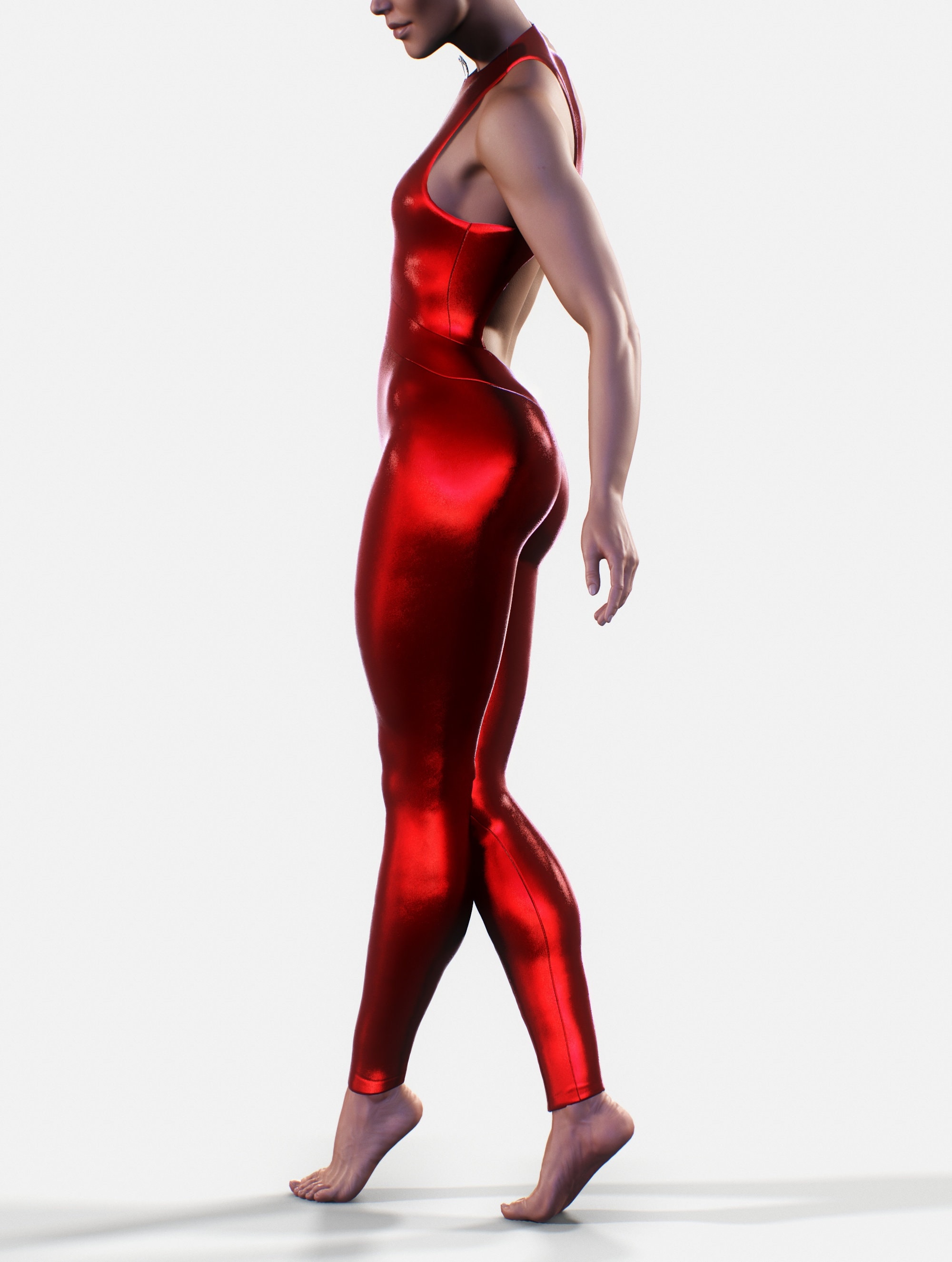 Red Metallic Costume Festive Women Bodysuit Shiny Sparkling - Etsy