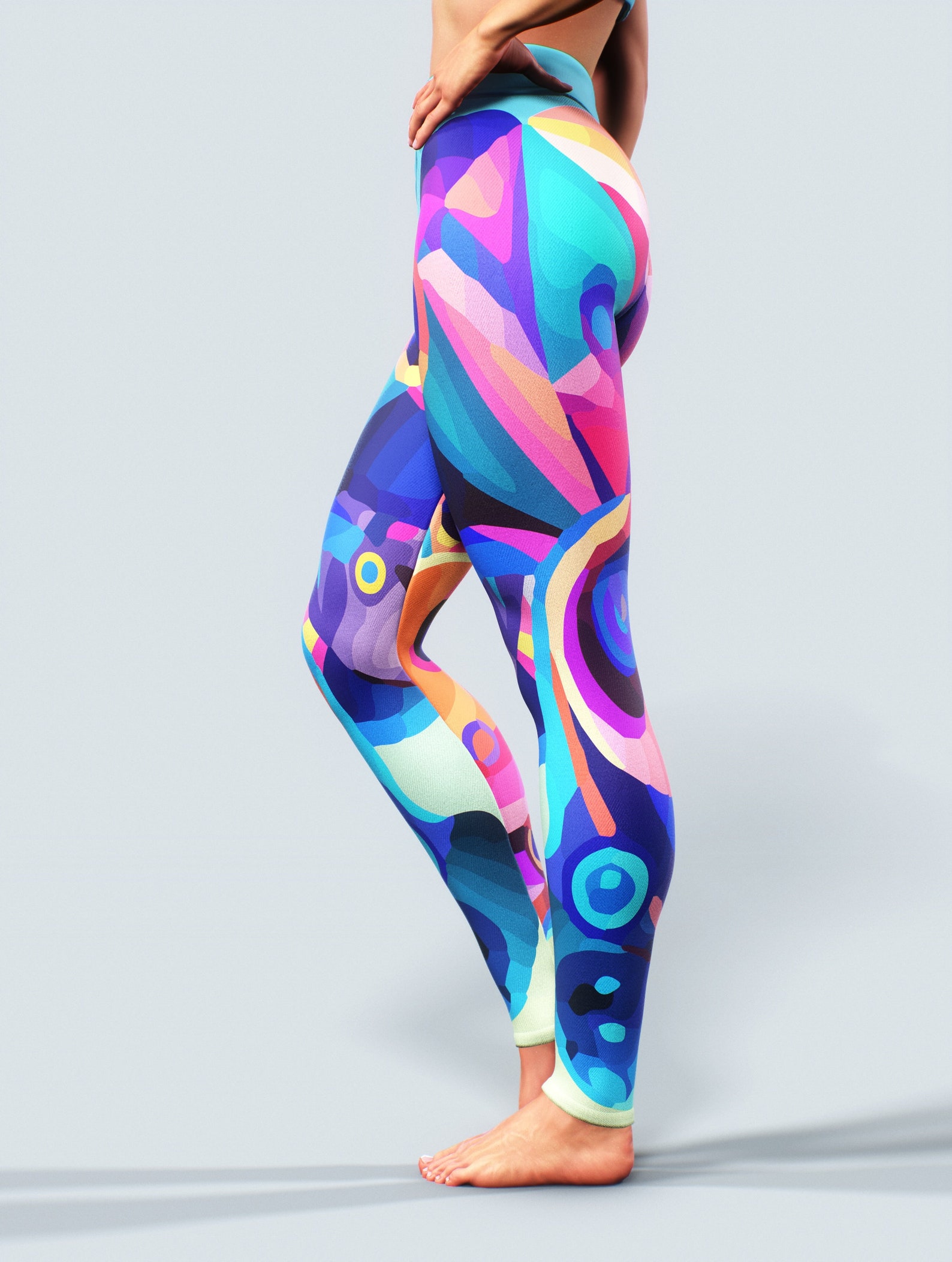 Abstract Art Leggings Women Illusion Activewear Shaping - Etsy