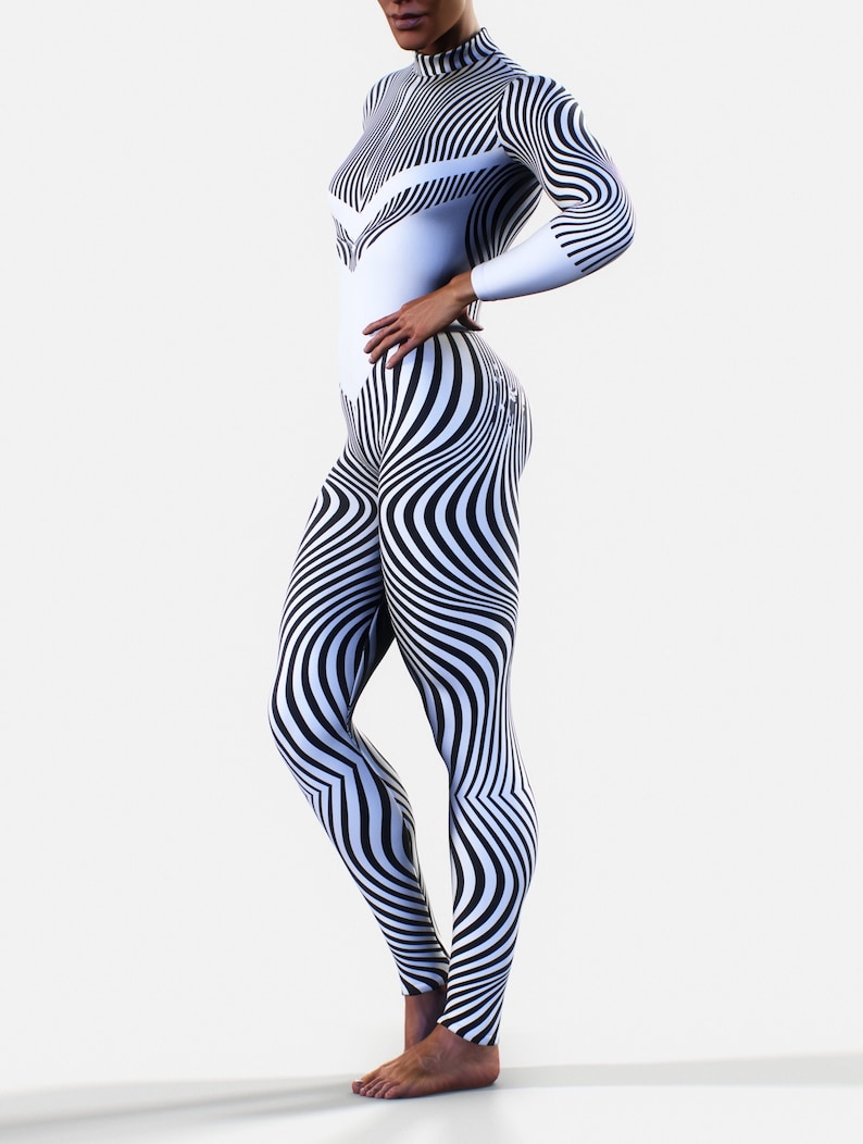 Op-art Full Bodysuit Illusion Magic Activewear Women - Etsy