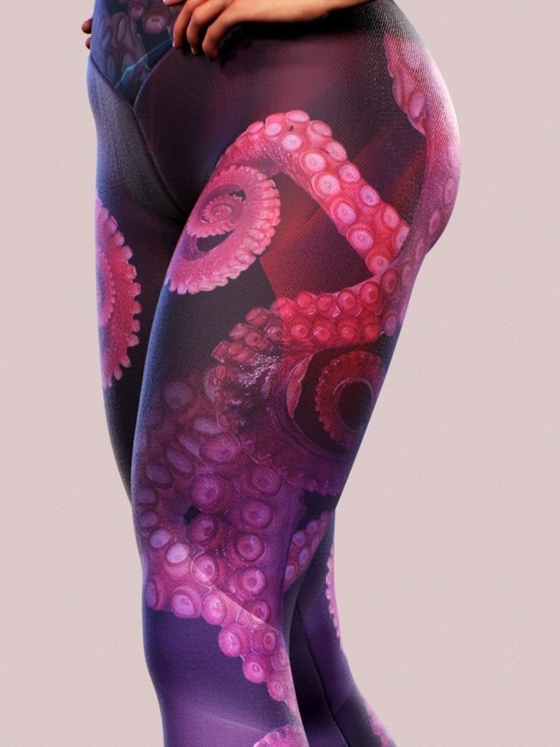 Octopus Bodysuit Purple Women Workout Apparel Fitness Sea - Etsy