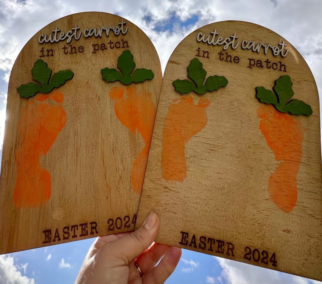 Cutest Carrot DIY Baby Footprint Sign - Etsy