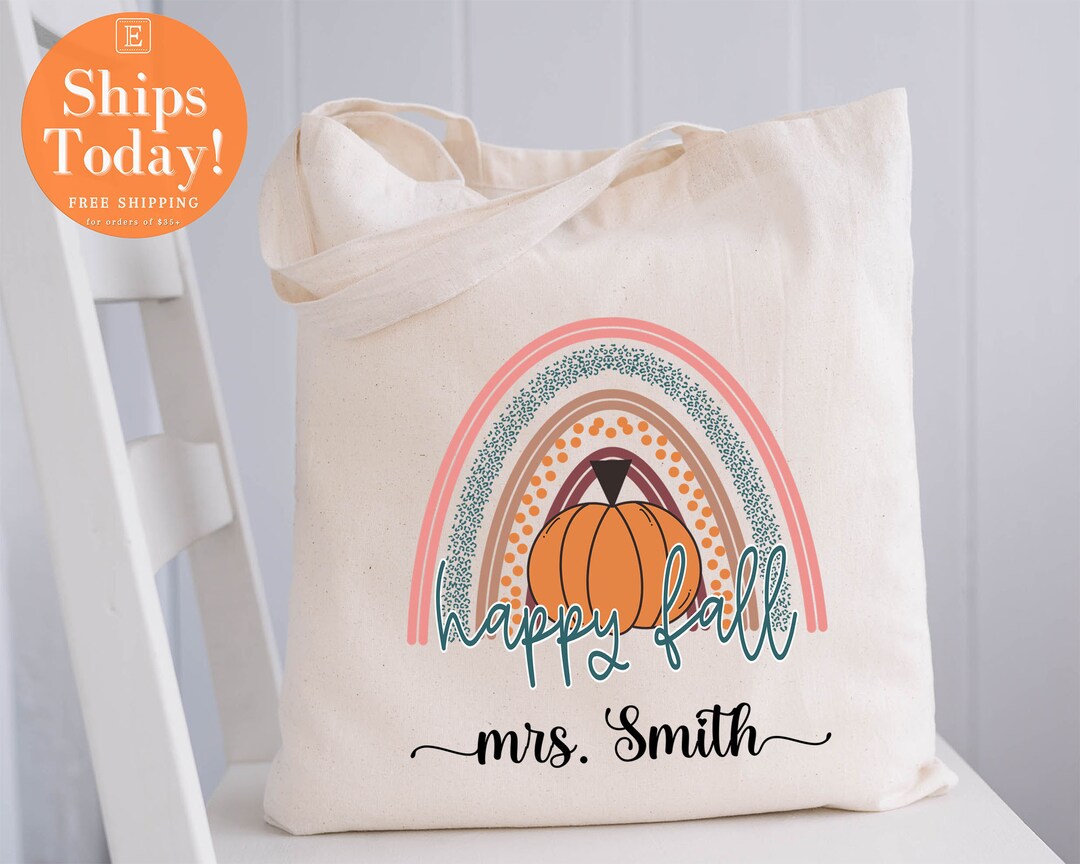 Custom Happy Fall Tote Bag Family Bags Fall Tote Bag Autumn - Etsy