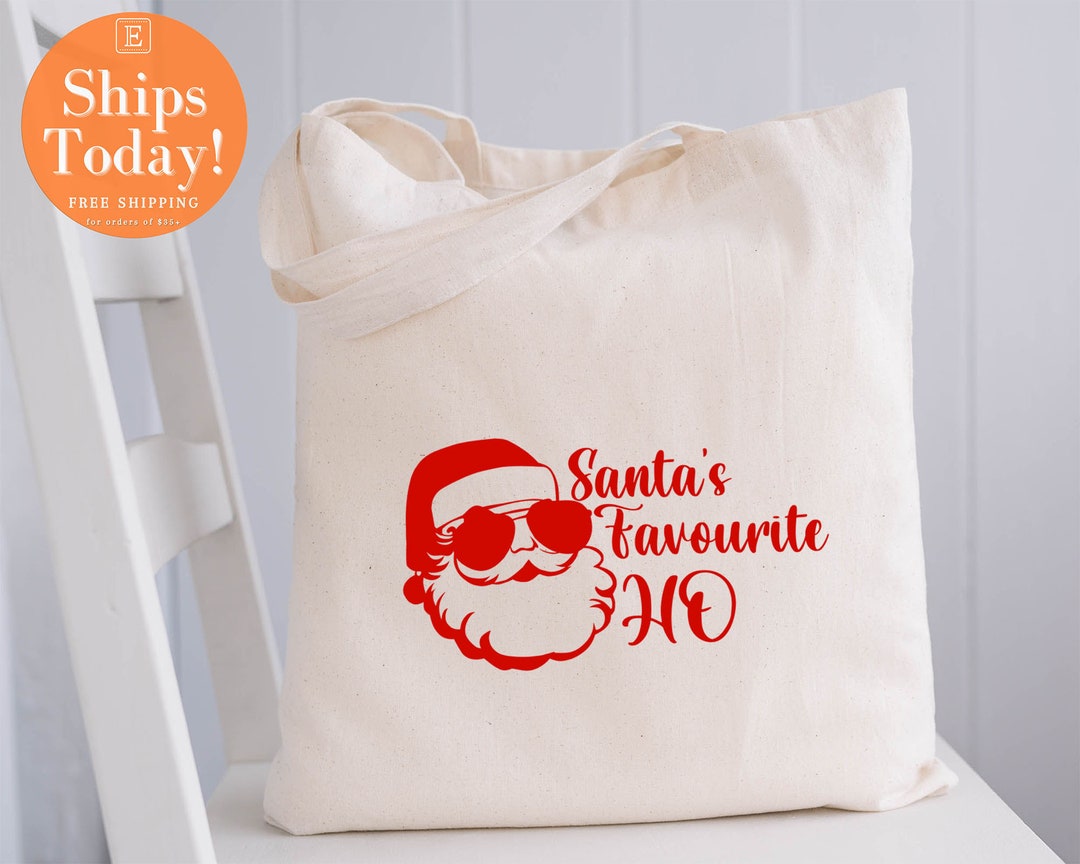Santa's Favorite Ho Tote Bag, Santa Face Bag, Christmas Party Tote ...