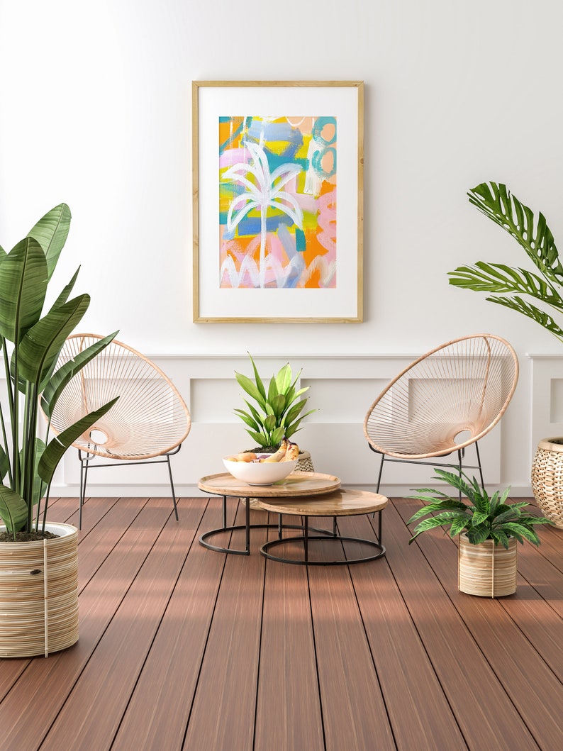 Printable Palm Tree Wall Art Instant Download Coastal - Etsy