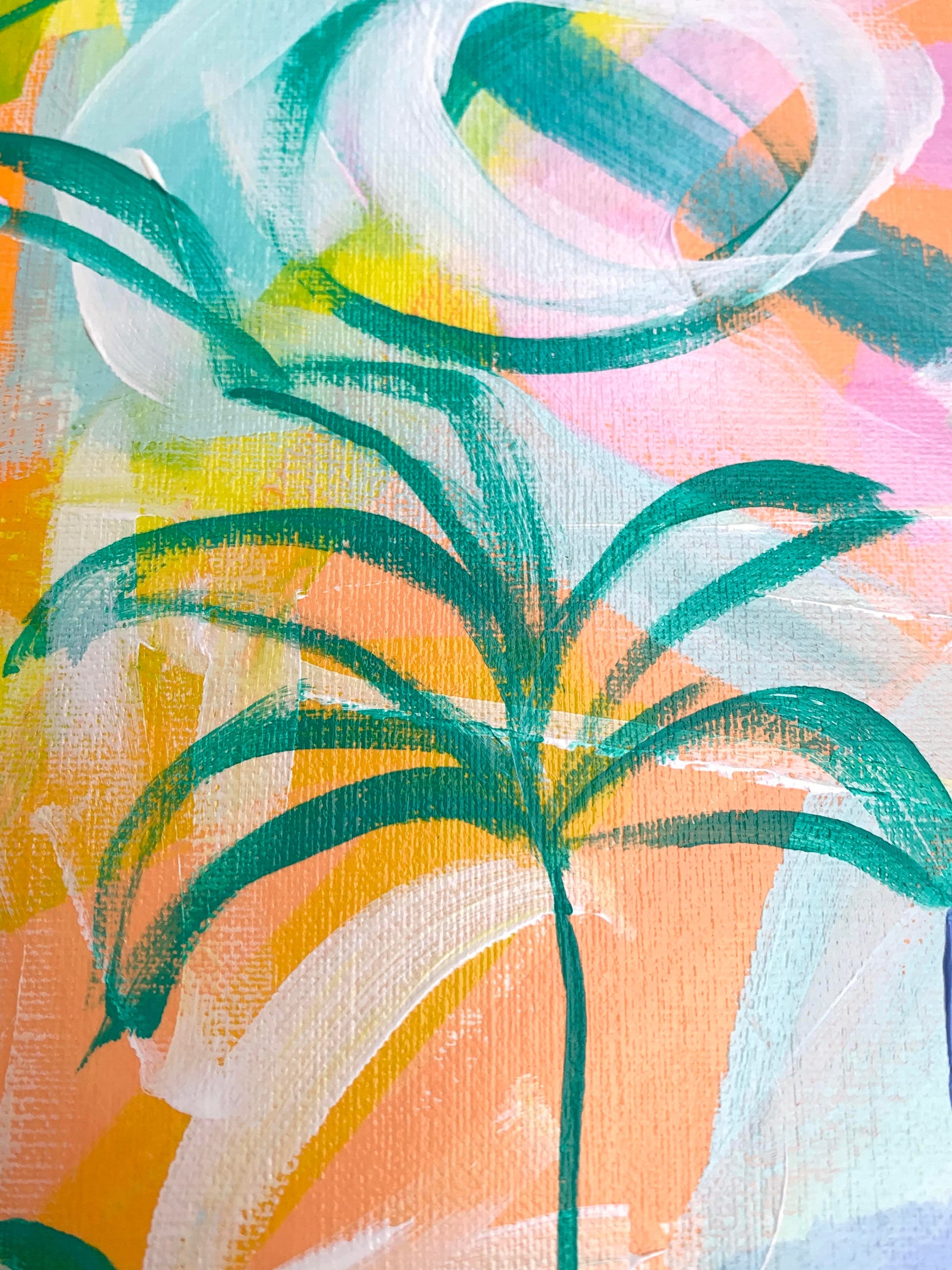 Original Painting of Palm Trees on Art Board Original Artwork Abstract ...