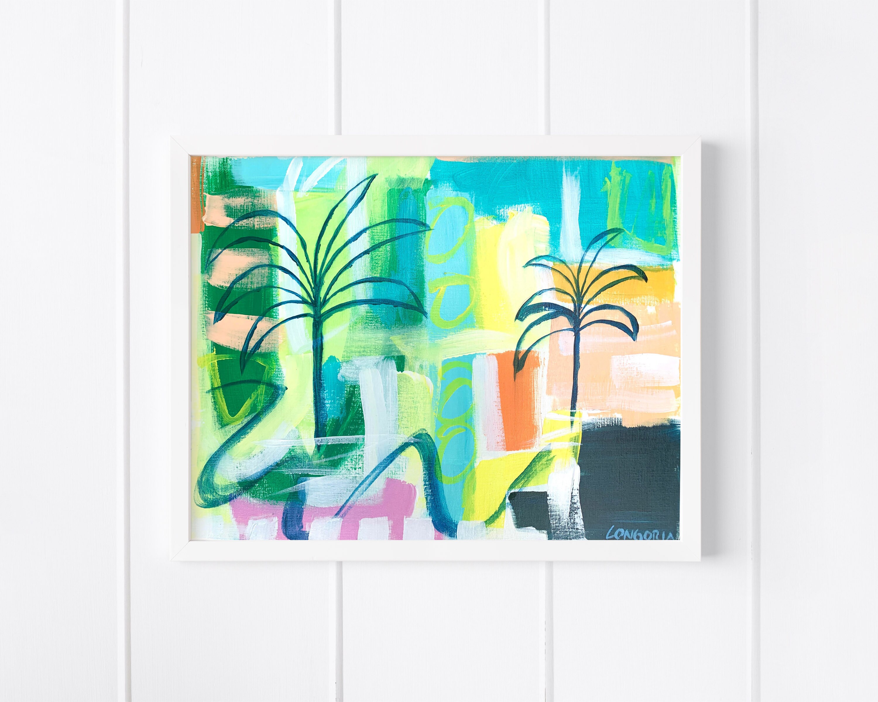 Original Painting of Palm Trees on Art Board Original Artwork Abstract ...