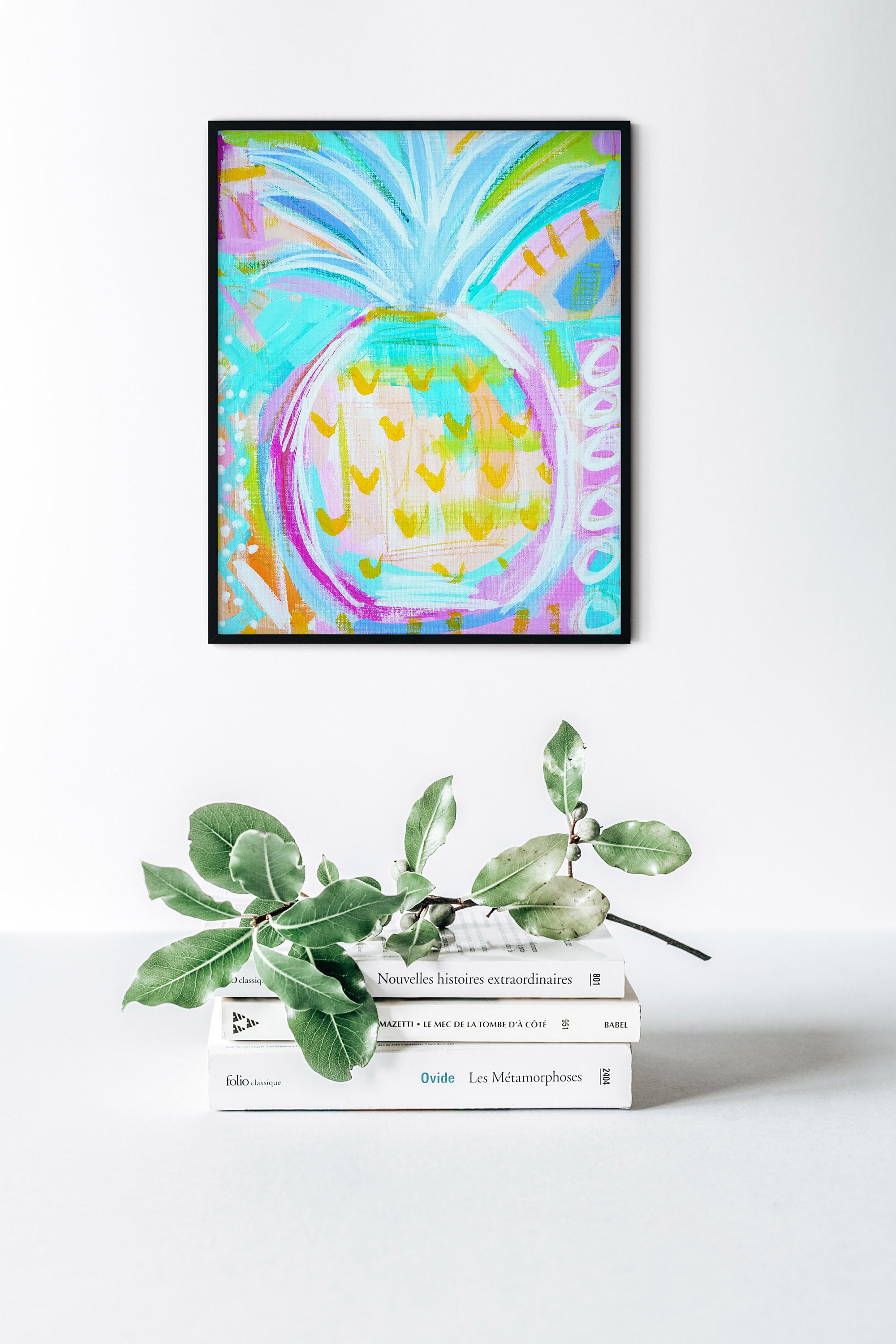 Abstract Printable Pineapple Art, Modern Wall Decor, Digital Download ...
