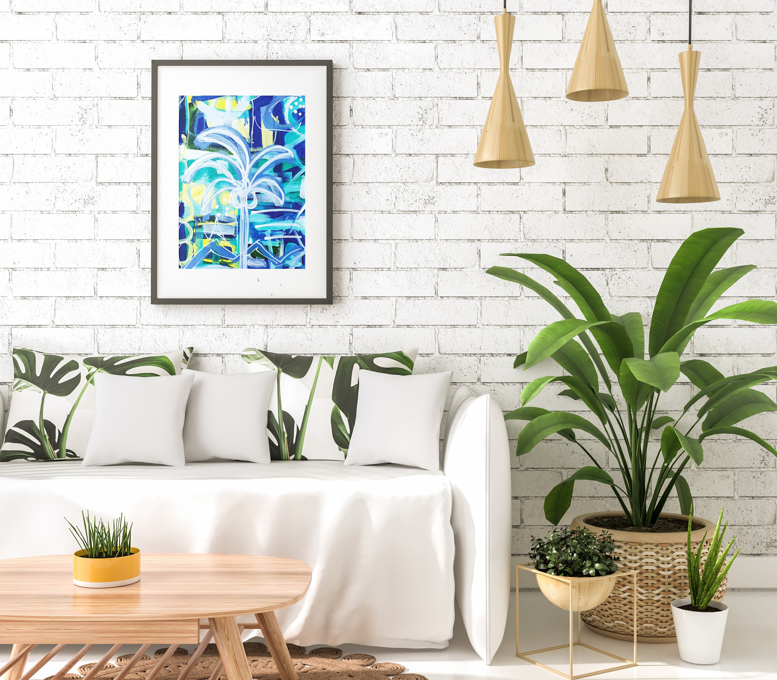 Printable Palm Tree Wall Art, Instant Download, Coastal Tropical ...