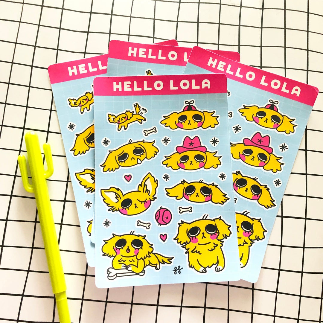Hello Lola Cute Puppy Matte Journaling Sticker Sheet for Bullet ...