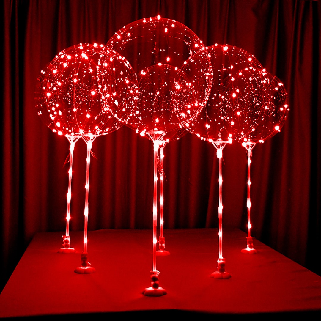 6pc Red LED Table Balloon Kit, Party Decoration - Etsy