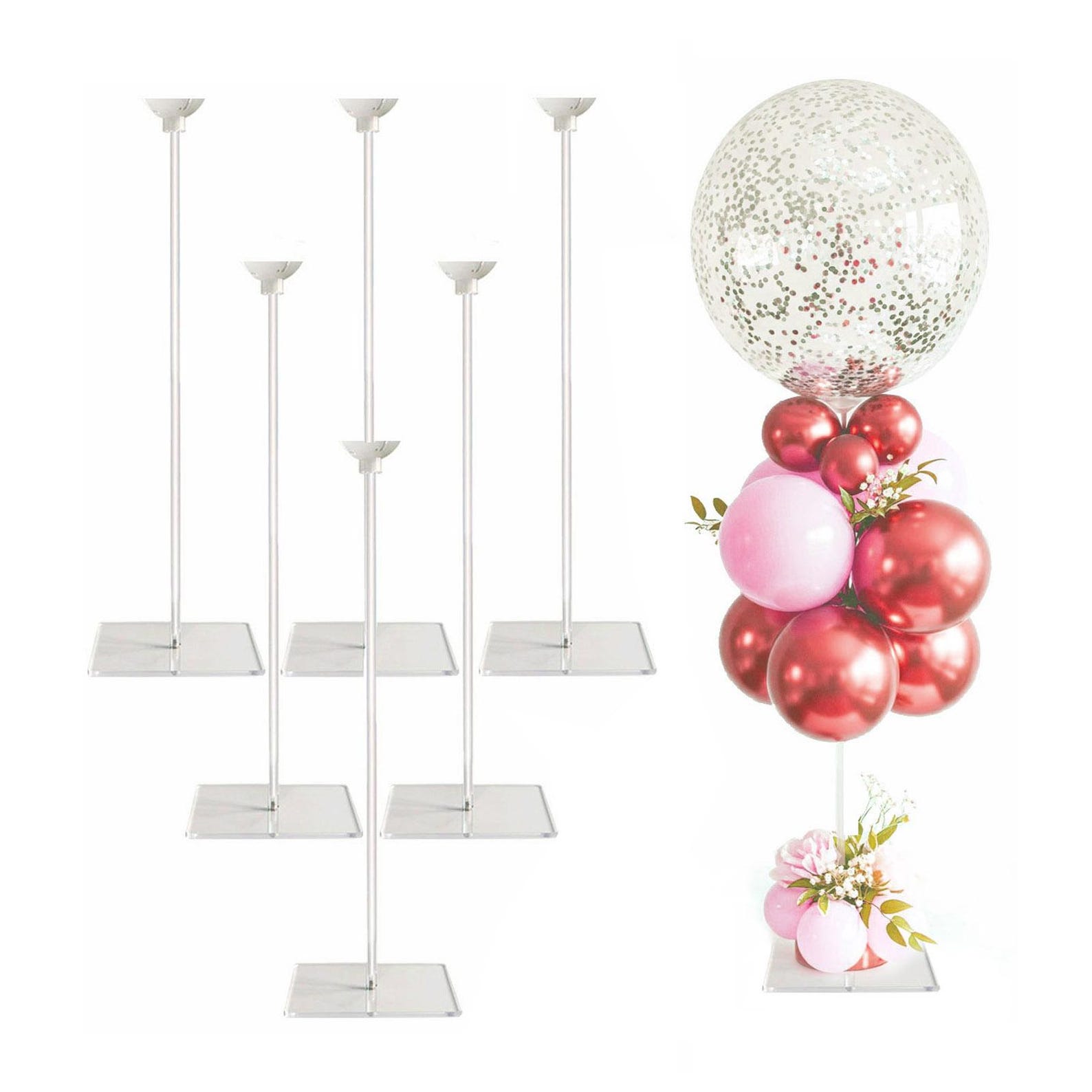 Acrylic Balloon Stand for Table: Reusable Heavy Duty Centerpiece (6 ...