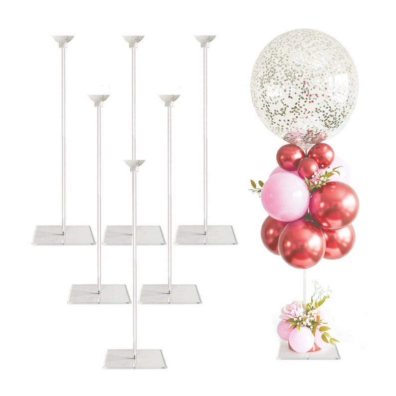 Acrylic Balloon Stand for Table: Reusable Heavy Duty Centerpiece (6 ...