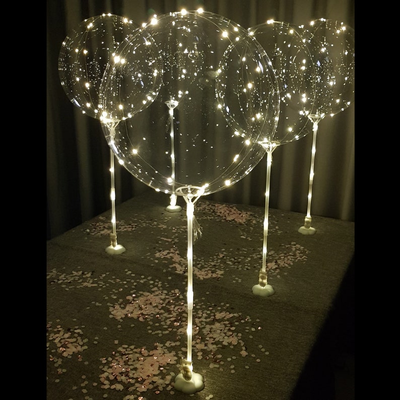LED Table Balloon Kit, Lights, Party Decorations (6-pack) - Etsy