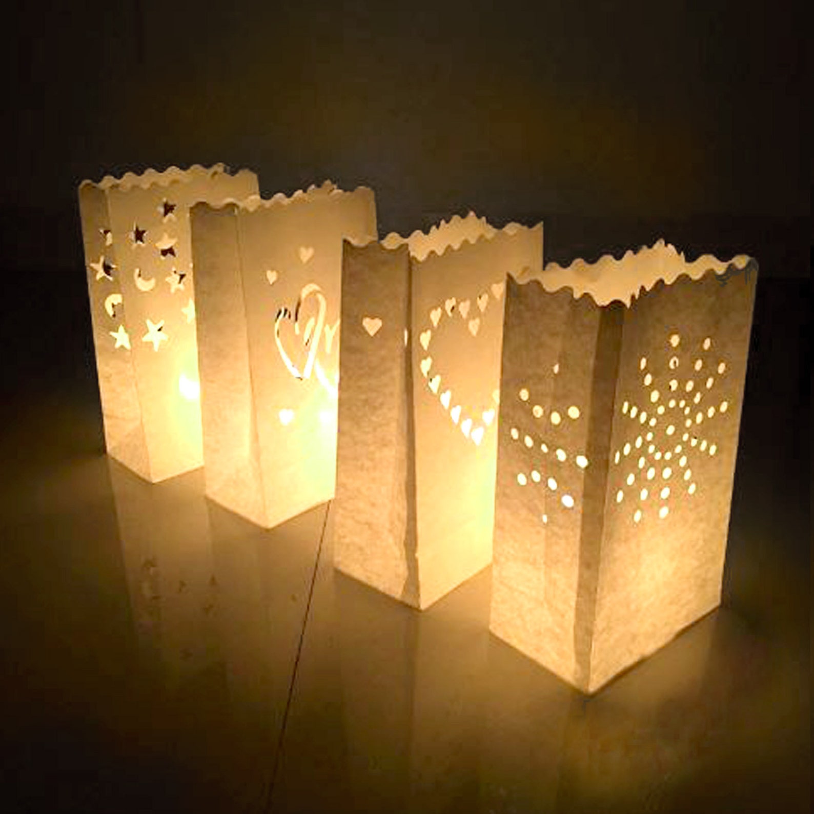Light up Paper Bags Kit-50 Pack of Luminaries for Aisle - Etsy Canada