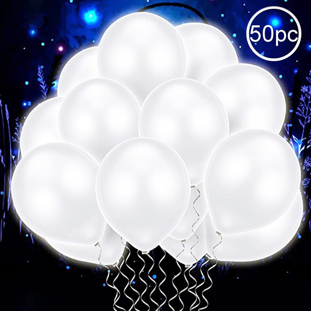 50pc-white LED Balloons Balloon With Lights Great for - Etsy