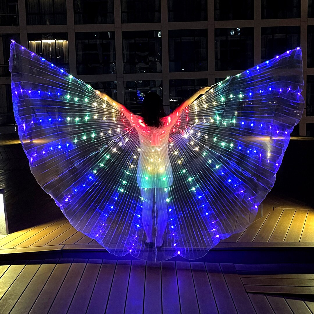 LED rainbow isis belly dance wings for adults LED cloak for - Etsy.de