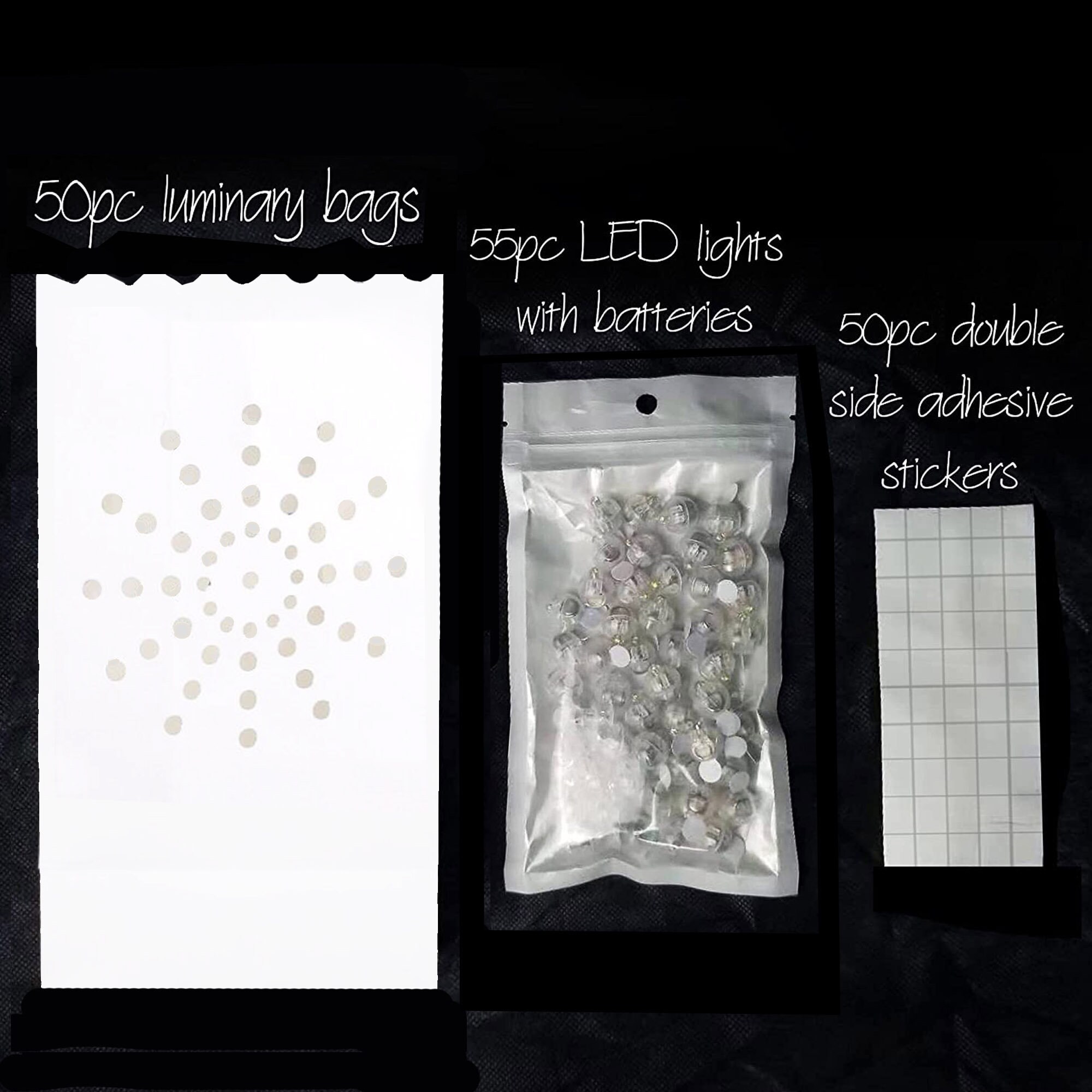 Light up Paper Bags Kit-50 Pack of Luminaries for Aisle - Etsy Canada
