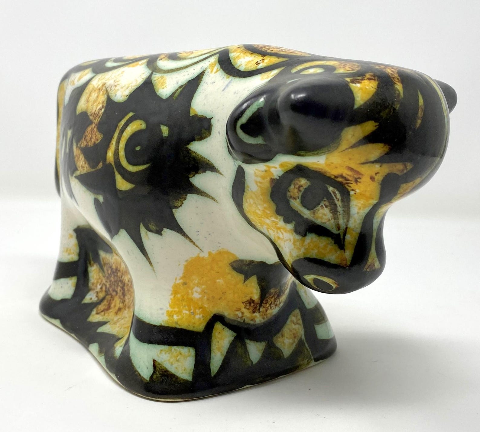 A Celtic Pottery Bull in the Folk Pattern Designed by Bill Fisher ...