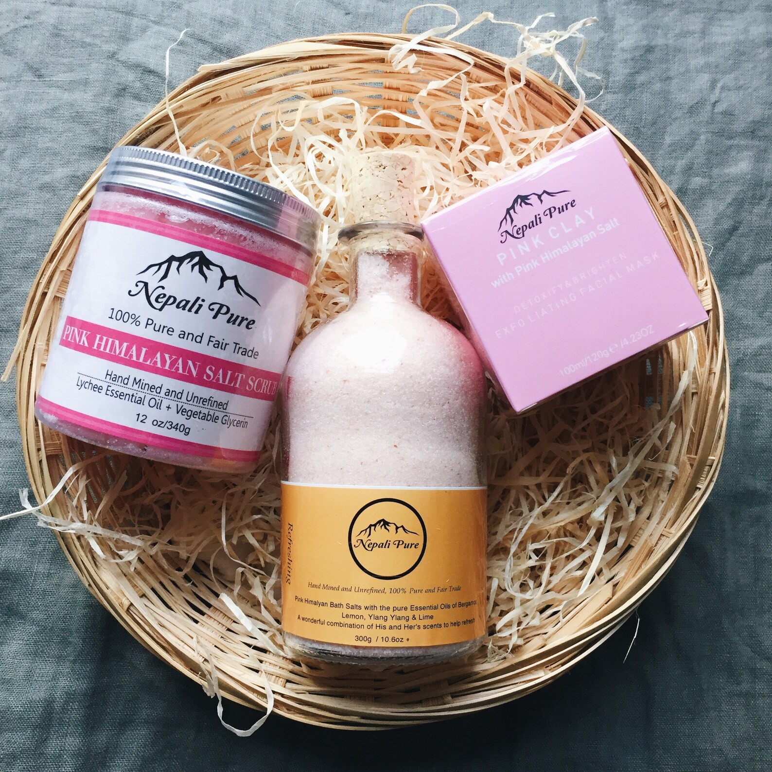 Gift Set With Pink Himalayan Bath Salt Clay Mask and Scrub - Etsy